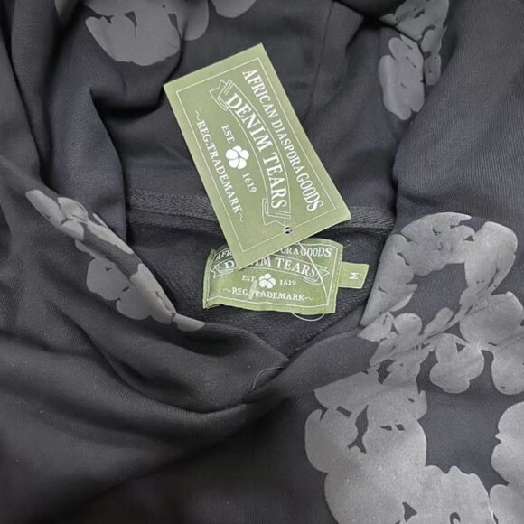 Shirts | Denim Tears The Cotton Wreath Black Monochrome Pullover Hoodie ...